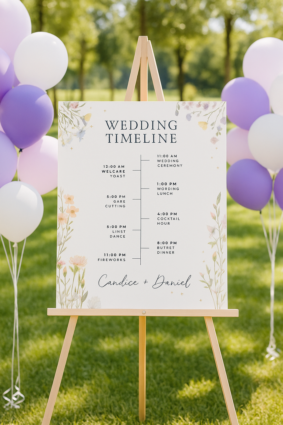 Editable Wedding Timeline Canva Template – Elegant Floral Design ...