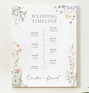 Editable Wedding Timeline Canva Template – Elegant Floral Design ...