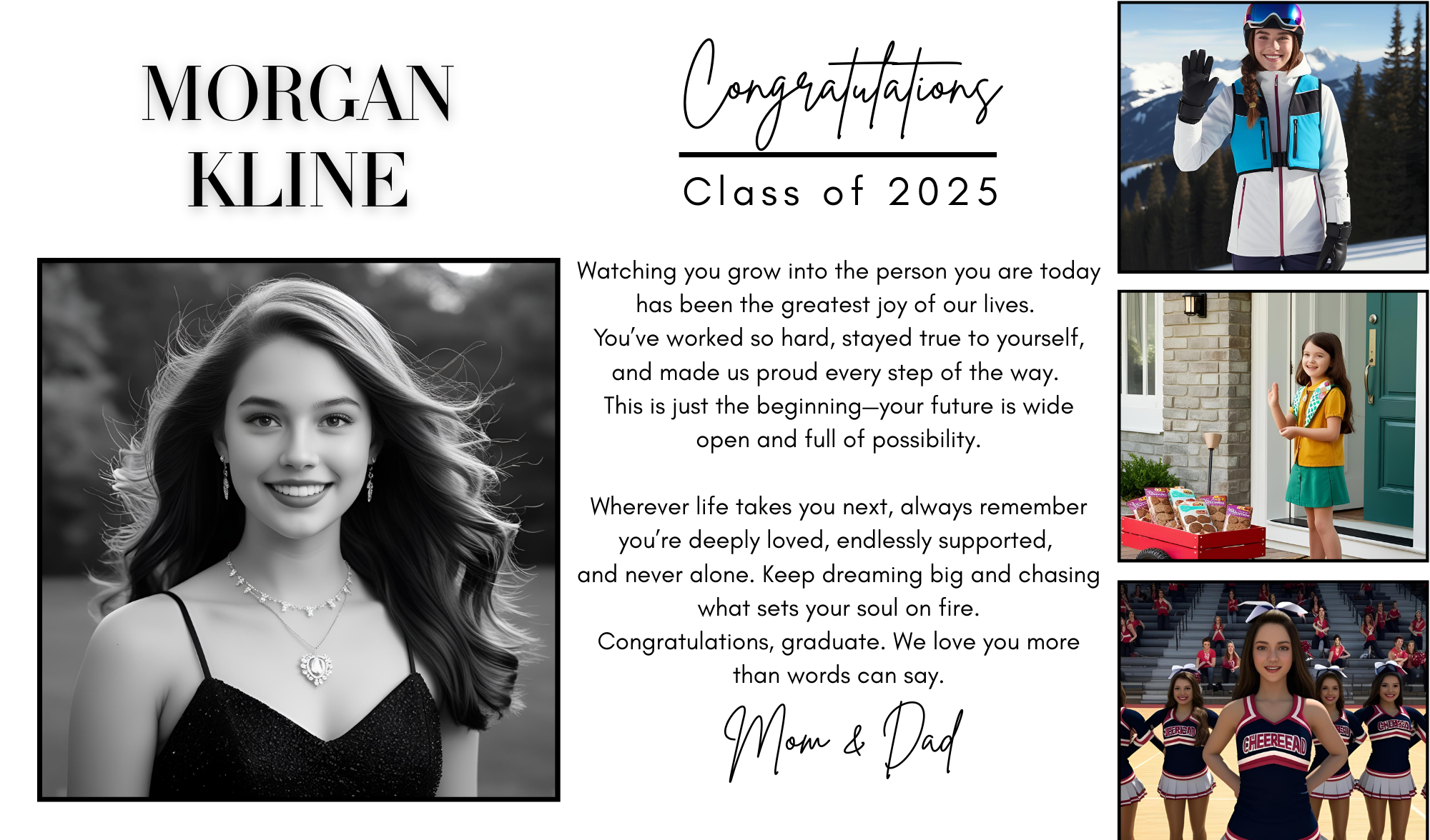 Yearbook Ad Template – Full & Half Page Graduation Tribute (Editable i ...