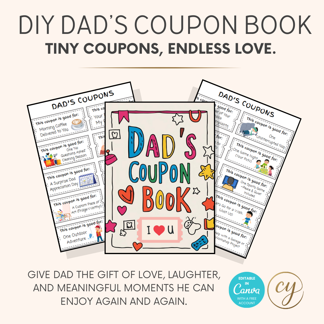 DIY Dad Coupon Book – Printable, Editable — CYDesignStudio