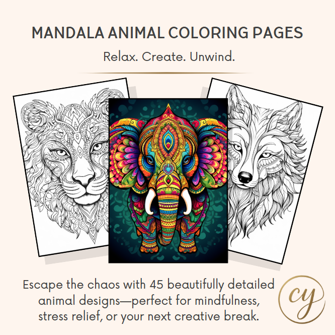45 Mandala Animal Coloring Pages — CYDesignStudio